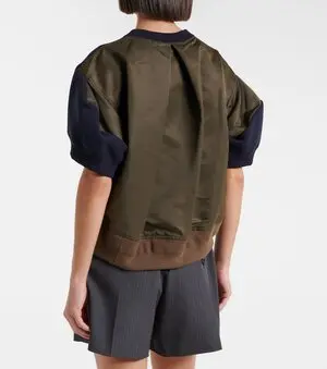 Sacai Cotton-blend And Twill Sweatshirt