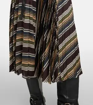 Sacai Striped Midi Skirt - Multicoloured