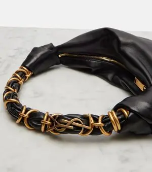 Saint Laurent Amalia Mini Leather Shoulder Bag - Black