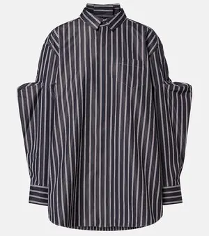 Sacai Striped Cotton-blend Shirt - Blue
