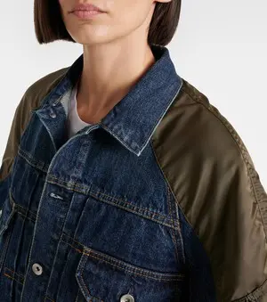 Sacai Denim And Twill Jacket - Blue