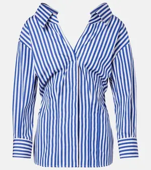 Givenchy Striped Cotton Poplin Blouse - Blue