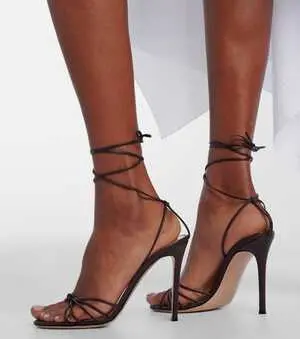 GIANVITO ROSSI 105 Leather Slingback Sandals