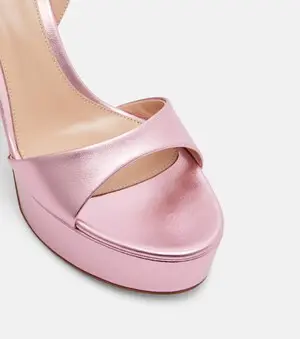 GIANVITO ROSSI Nancy 110 Leather Platform Sandals - Pink
