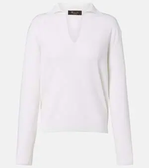 Loro Piana Siena Silk And Cotton Polo Sweater - White