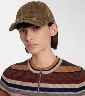 Acne Studios Embellished Cotton Canvas Baseball Cap