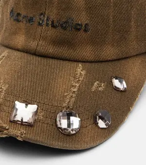 Acne Studios Embellished Cotton Canvas Baseball Cap