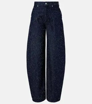Jacquemus Logo Barrel-leg Jeans - Blue
