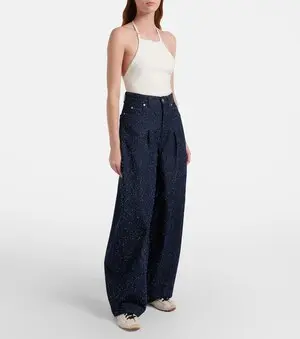Jacquemus Logo Barrel-leg Jeans - Blue