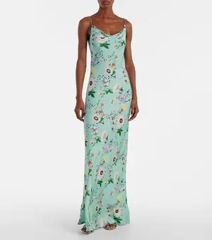 Rabanne Chain-detail Floral Maxi Dress - Multicoloured