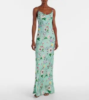Rabanne Chain-detail Floral Maxi Dress - Multicoloured