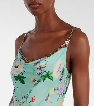 Rabanne Chain-detail Floral Maxi Dress - Multicoloured