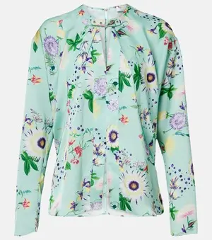 Rabanne Floral Satin Blouse - Multicoloured