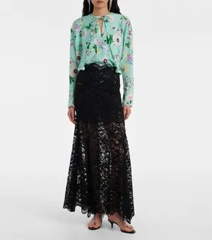 Rabanne Floral Satin Blouse - Multicoloured