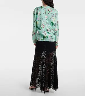 Rabanne Floral Satin Blouse - Multicoloured