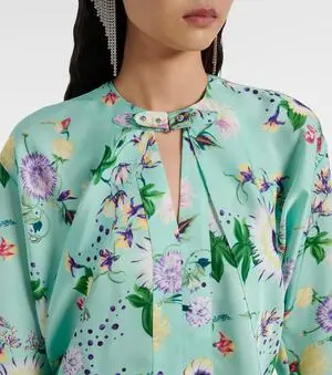 Rabanne Floral Satin Blouse - Multicoloured