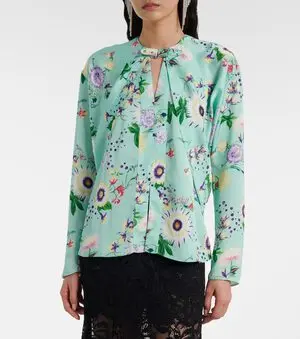 Rabanne Floral Satin Blouse - Multicoloured