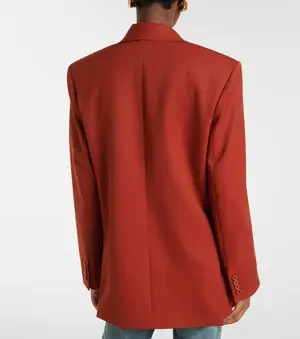 Saint Laurent Wool Gabardine Double-breasted Blazer - Brown