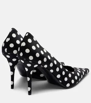 Amina Muaddi Barbara 90 Polka-dot Satin Pumps