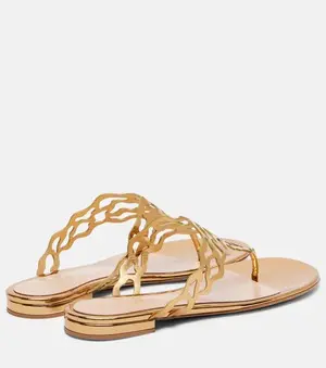 GIANVITO ROSSI Metallic-leather Almond Toe Sandals