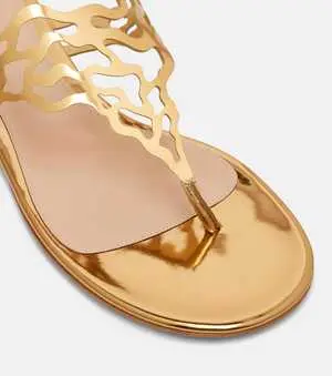 GIANVITO ROSSI Metallic-leather Almond Toe Sandals