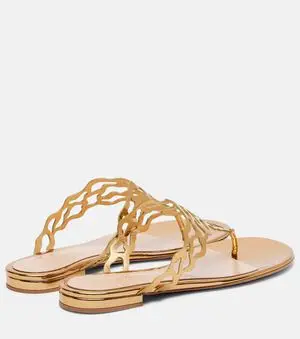 GIANVITO ROSSI Metallic-leather Almond Toe Sandals