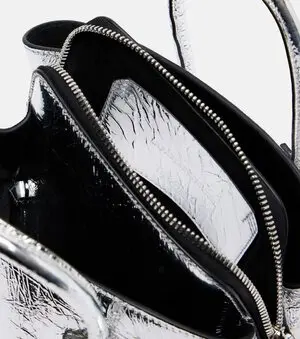 Attico La Passeggiata Mini Leather Top-handle Bag - Silver