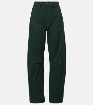 Veronica Beard Cotton Twill Barrel-leg Pants - Green