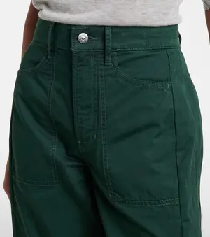 Veronica Beard Cotton Twill Barrel-leg Pants - Green
