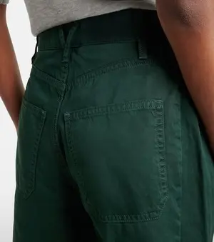 Veronica Beard Cotton Twill Barrel-leg Pants - Green