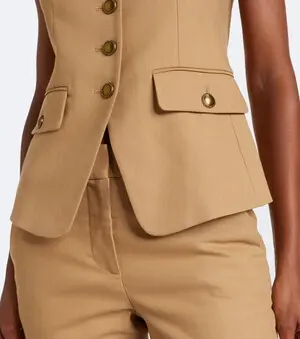 Veronica Beard Benny Single-breasted Vest - Brown