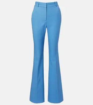 Veronica Beard Melvin Twill Flared Trousers - Blue