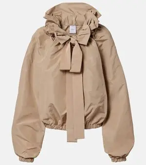 PATOU Tie-Neck Faille Top Beige
