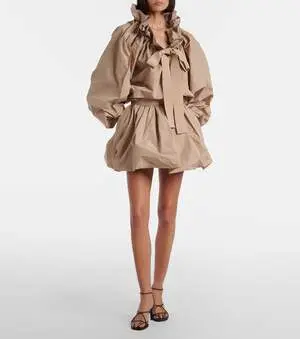 PATOU Tie-neck Faille Top - Beige