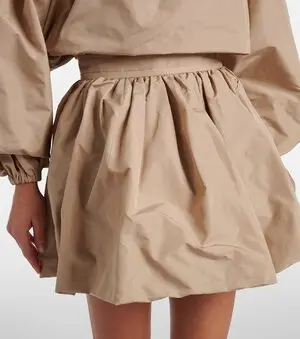 PATOU Gathered Faille Miniskirt - Beige
