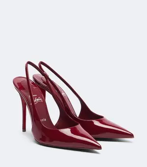 CHRISTIAN LOUBOUTIN Miss Z Patent Leather Slingback Pumps - Red