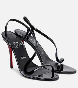 CHRISTIAN LOUBOUTIN Rosa Z Patent Leather Sandals - Black