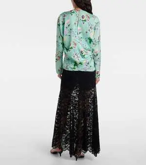 Rabanne Floral Satin Blouse - Multicoloured