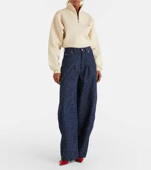 Jacquemus Logo Barrel-leg Jeans - Blue