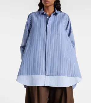Sacai Striped Oversized Cotton-blend Shirt