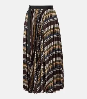 Sacai Striped Midi Skirt
