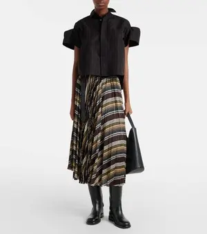 Sacai Striped Midi Skirt