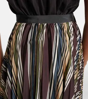 Sacai Striped Midi Skirt