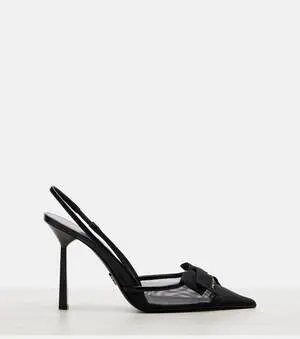 Prada Leather-trimmed Mesh Slingback Pumps