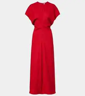 TOTEME Slouch Wool Maxi Dress - Red