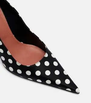 Amina Muaddi Barbara 90 Polka-dot Satin Pumps