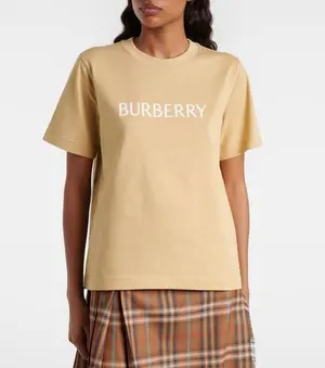 Burberry Logo Cotton Jersey T-shirt - Beige