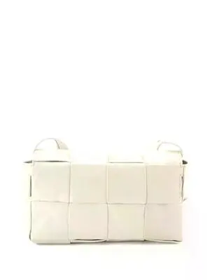 Bottega Veneta Cassette Maxi Intrecciato Leather Belt Bag - White