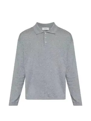 LISA YANG Button Long-sleeve Polo Shirt - Grey