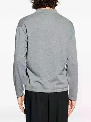 LISA YANG Button Long-sleeve Polo Shirt - Grey